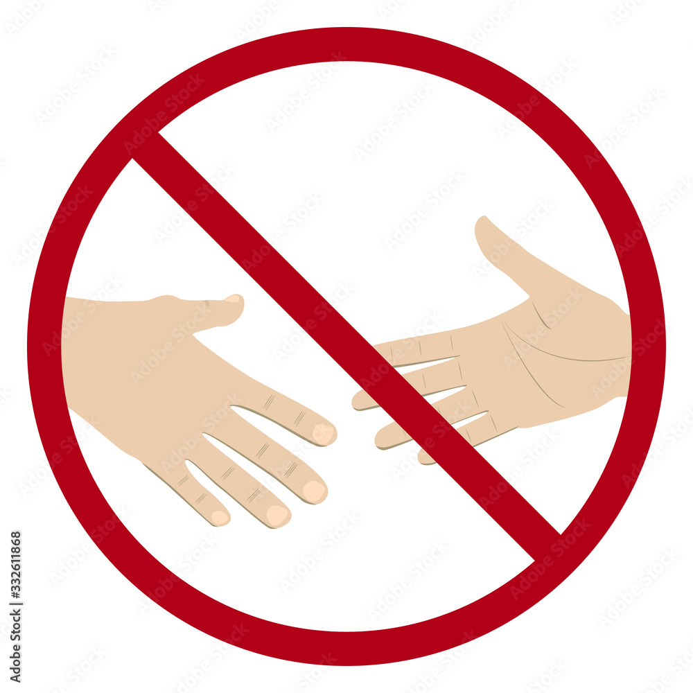 No Handshake icon for coronavirus covid19 infection prevention. Stock ...