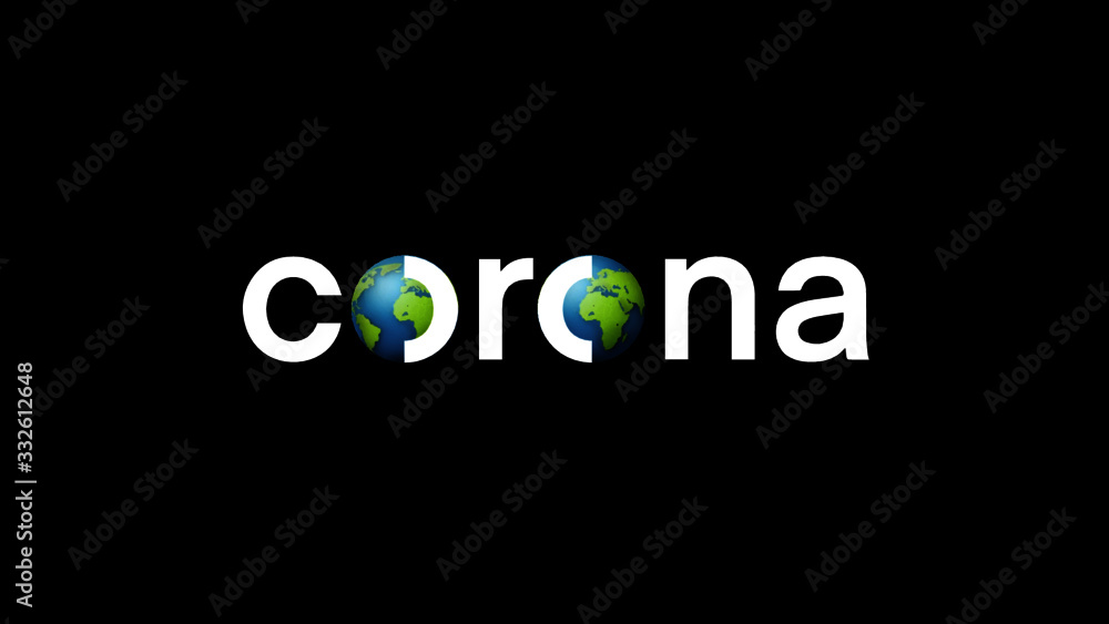 corona world vector corona affects wordwide logo text Stock Vector ...