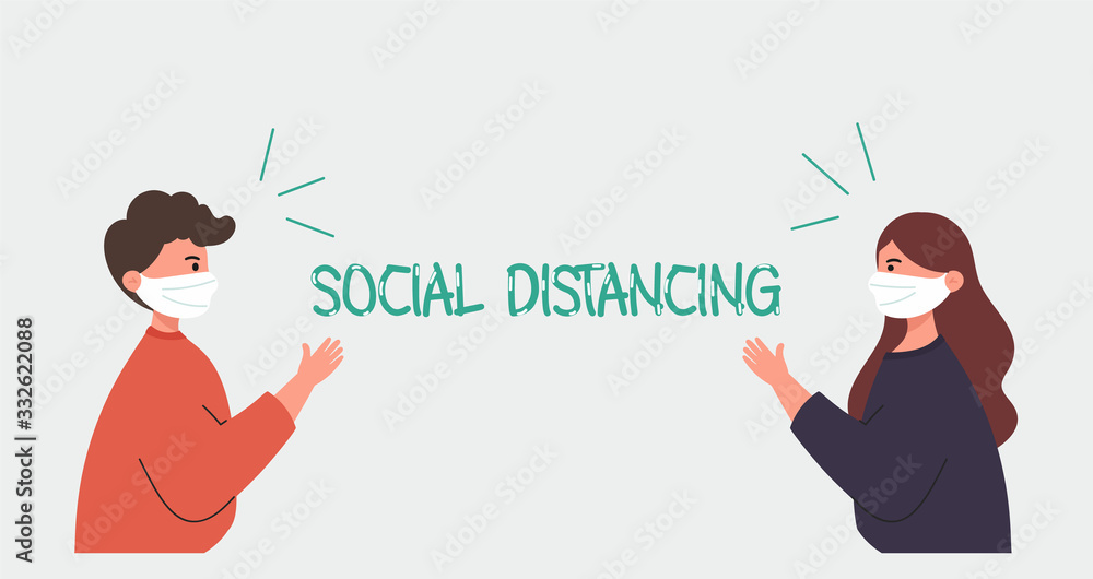 Social distancing poster design for or self protection times and home ...