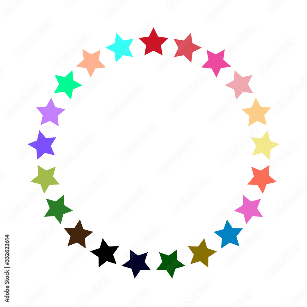 Stars in circle icon template black color editable. Stars in circle ...