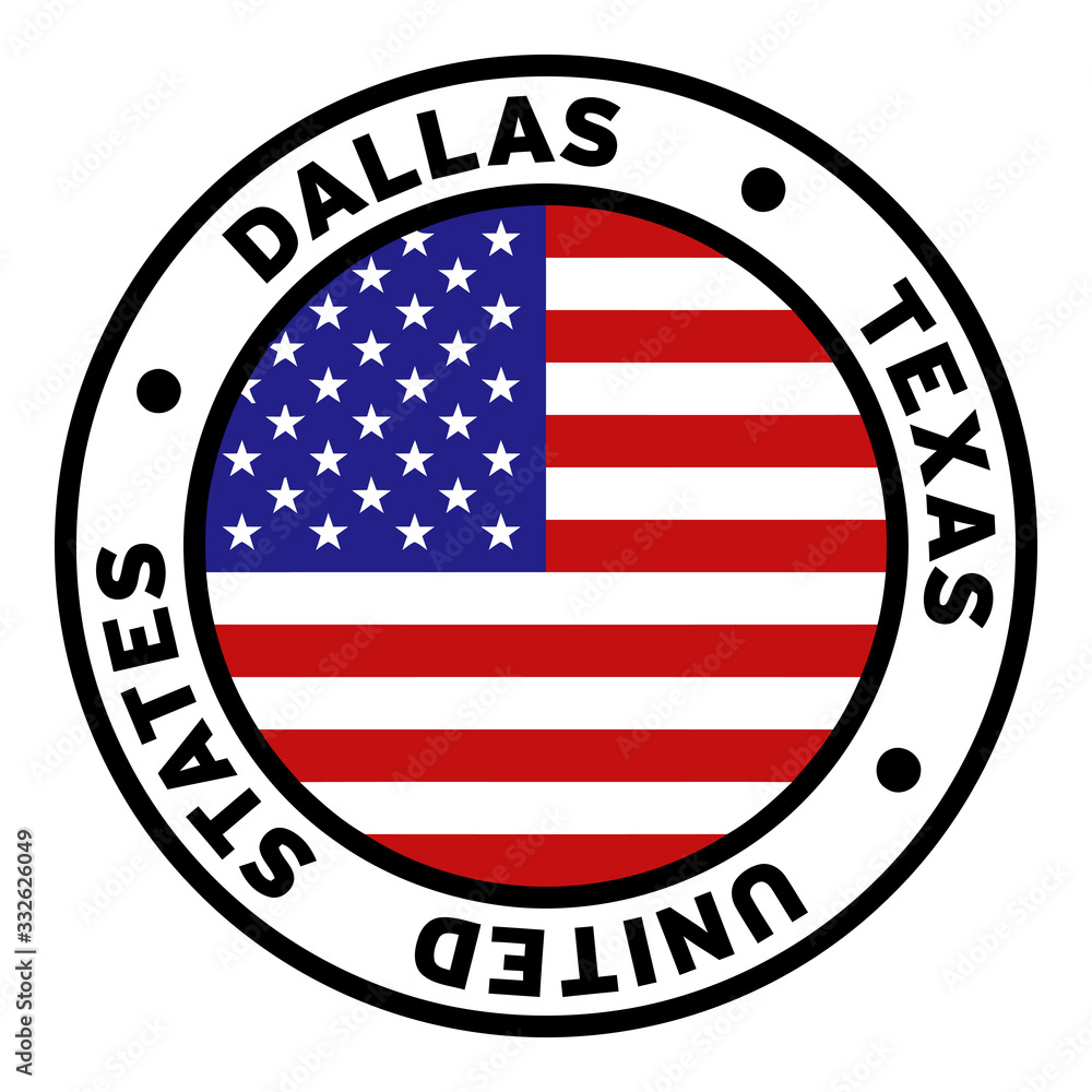 Round Dallas Texas United States Flag Clipart Stock Vector | Adobe Stock