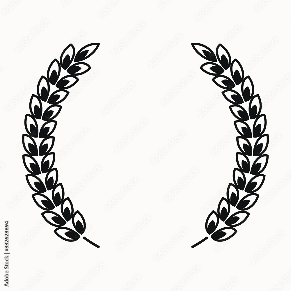 laurel leaf border for graphic design. logo frame isolated element for ...