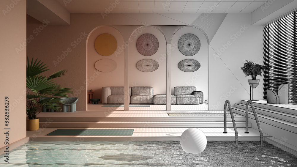 Architect interior designer concept: unfinished project that becomes ...