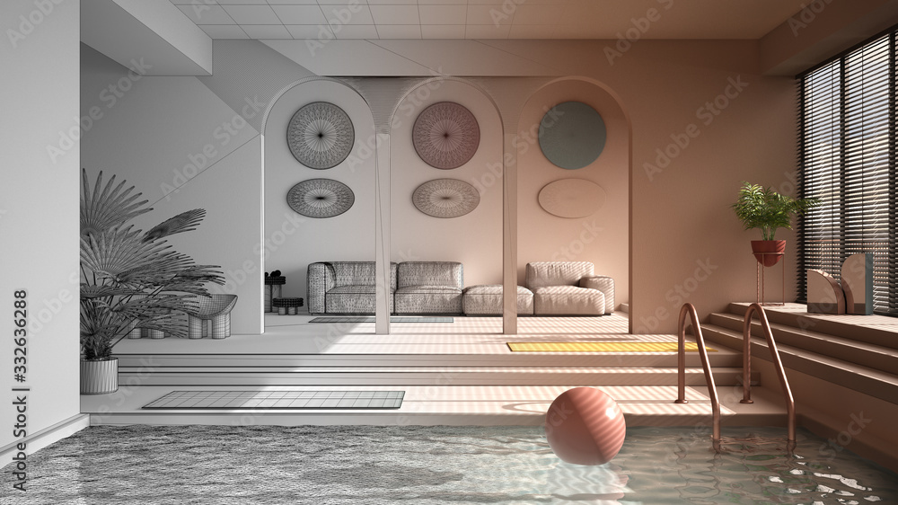 Architect interior designer concept: unfinished project that becomes ...