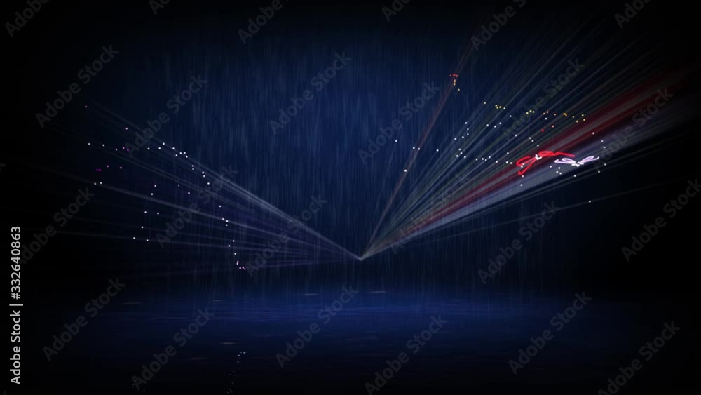 Computer simulation of an animated laser show on a water screen (based ...