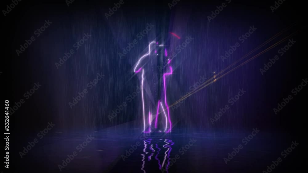 Computer simulation of an animated laser show on a water screen (based ...