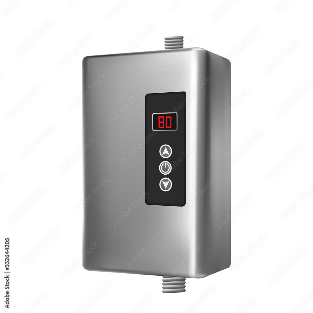 Modern House Heater System For Heat Water Vector. Blank Style Aluminum ...