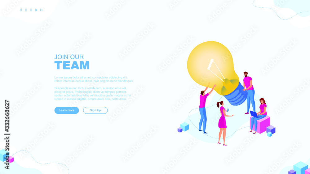 Trendy flat illustration. Join our team page concept. Office workers ...