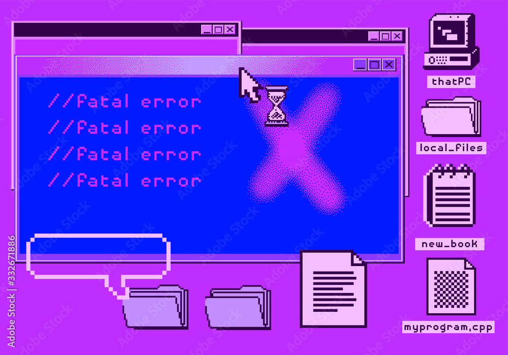 Computer screen with Command-line interface or console terminal ...
