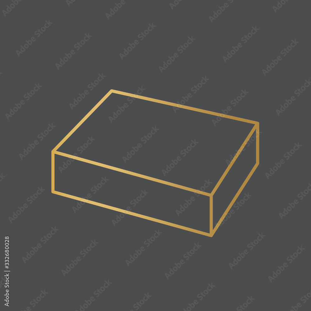 golden cuboid icon- vector illustration Stock Vector | Adobe Stock