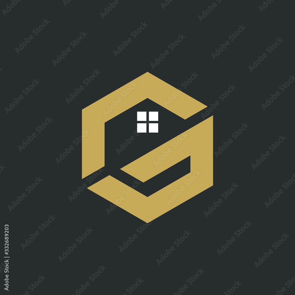 letter G, construction and building logo vector. Stock Vector | Adobe Stock