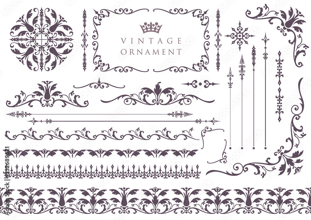 set of decorative elements Stock Vector | Adobe Stock