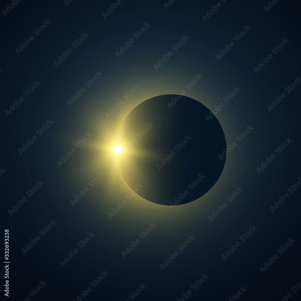 Solar eclipse. Total eclipse of the sun with corona. Full solar eclipse ...