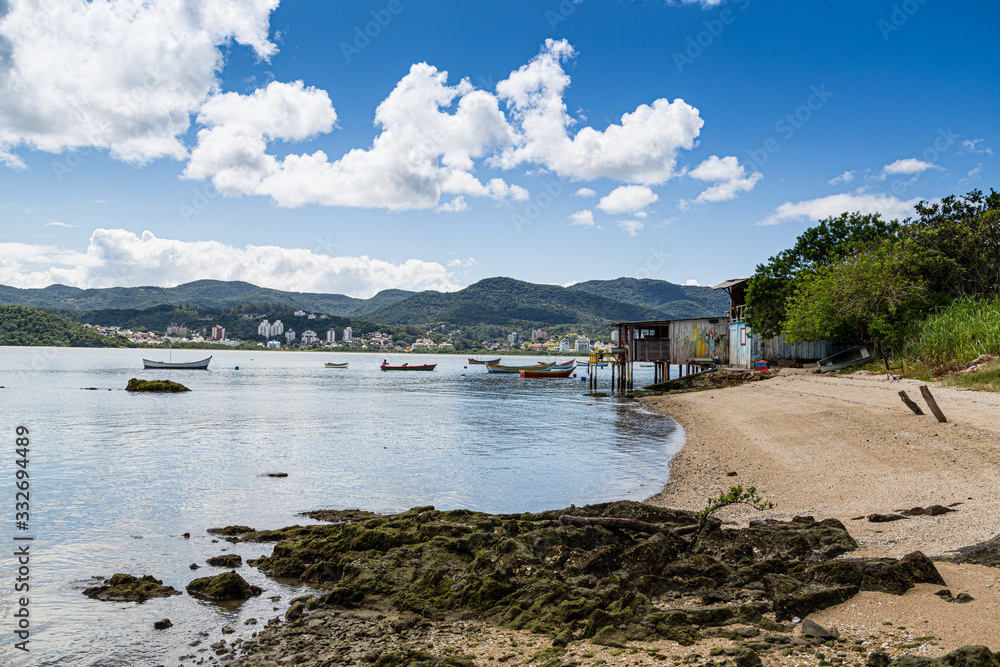 Florianópolis/ SC/ Brazil Fisherman's houses and nature on ...