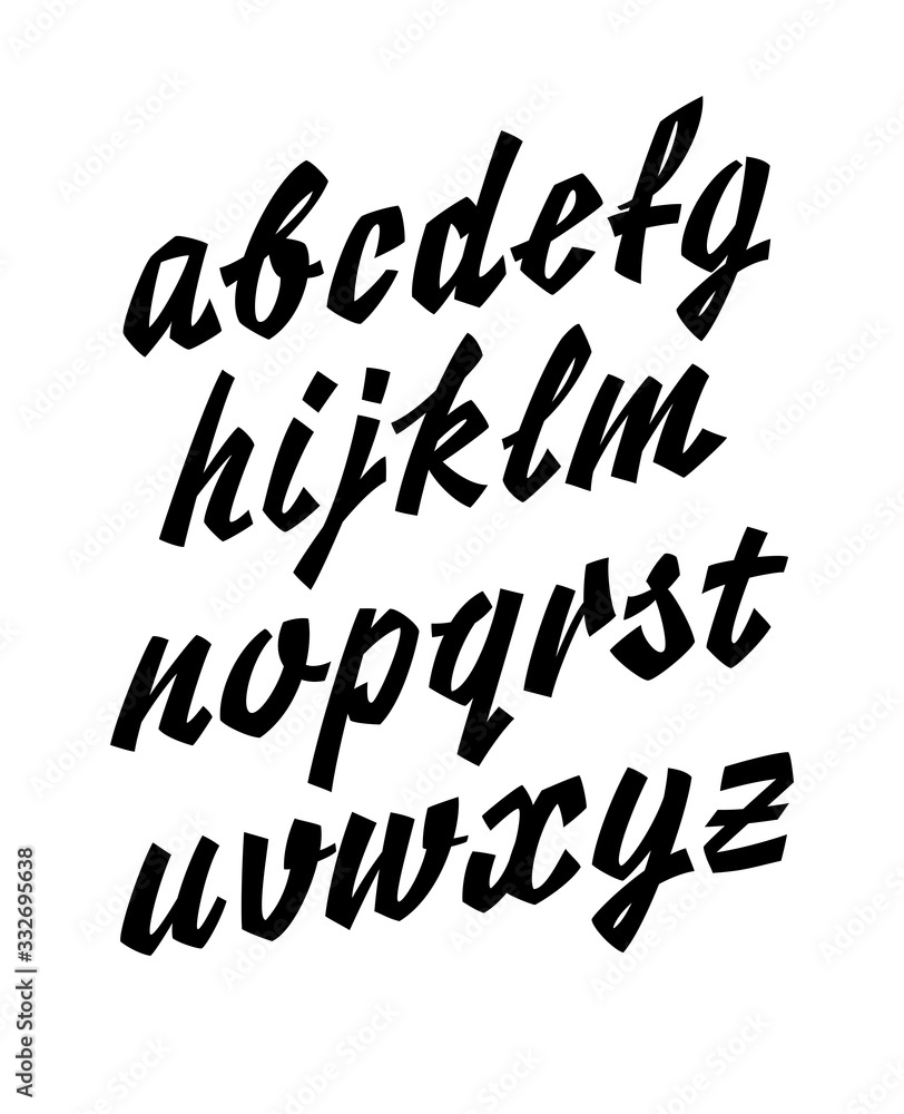 Clean retro calligraphy hand lettering font. Vector alphabet Stock ...