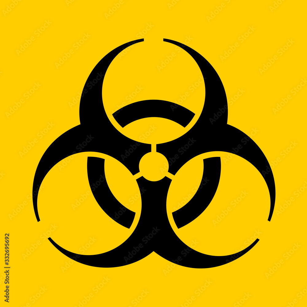 Symbol, icon and pictogram of biohazard and biological hazard ...