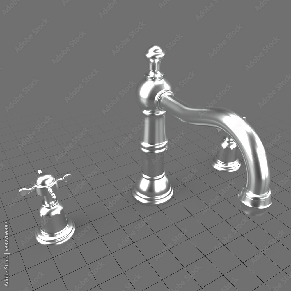 Modern bathroom faucet Stock 3D asset | Adobe Stock