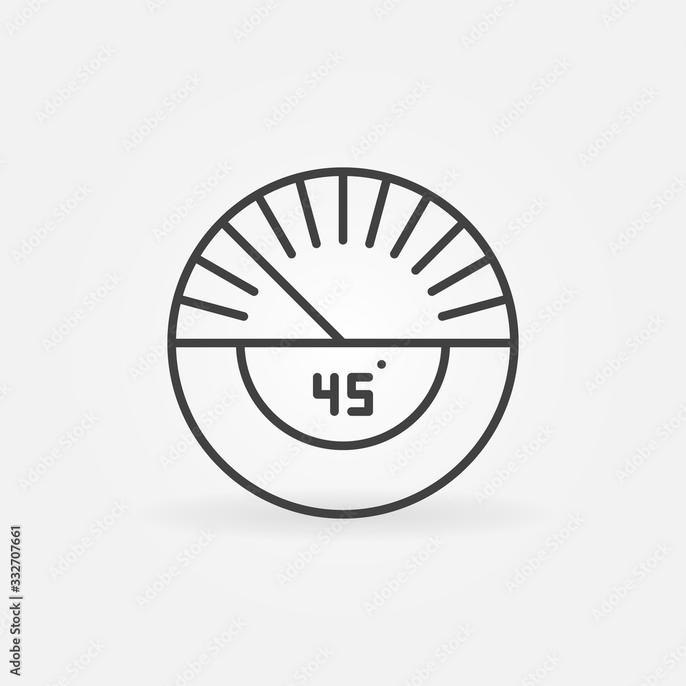 45 degrees vector concept simple icon or symbol in outline style Stock ...