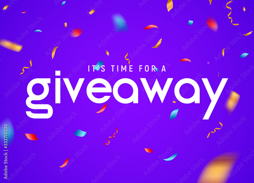 Giveaway raffle day poster design. Give away contest prize flyer ...