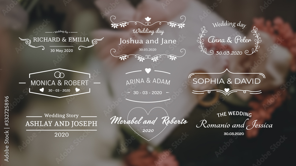 Outline Wedding Titles Stock Template | Adobe Stock