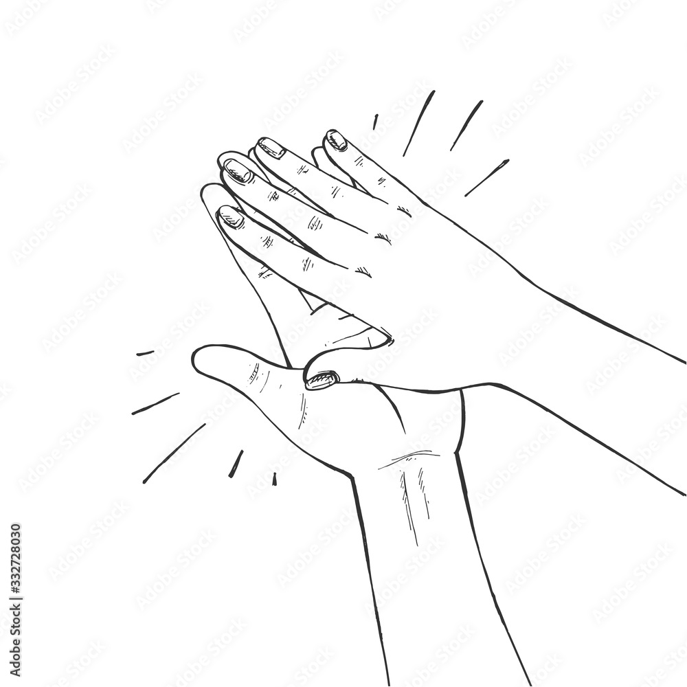 Clapping human hands acclaim sign Stock Vector | Adobe Stock