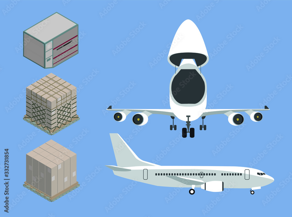 Vecteur Stock Beautiful vector of 'air cargo concept' for info graphic ...