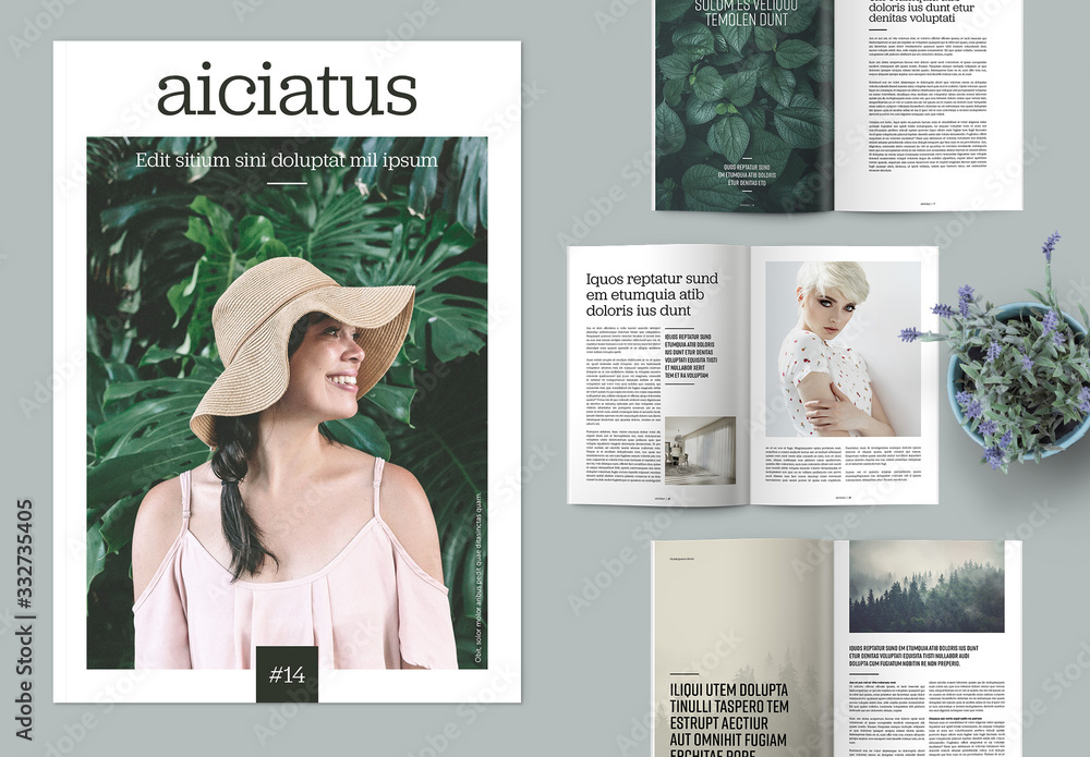 Modern Fashion Lifestyle Magazine Layout Stock Template | Adobe Stock