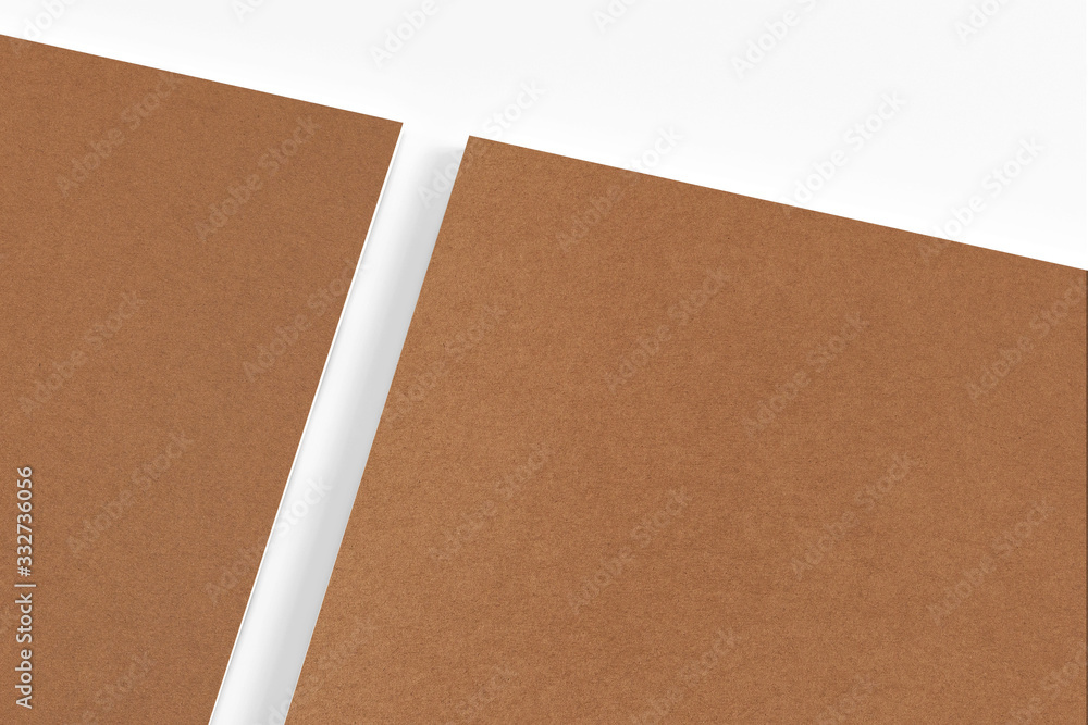 Blank carton paper stationery isolated on white close-up view as ...