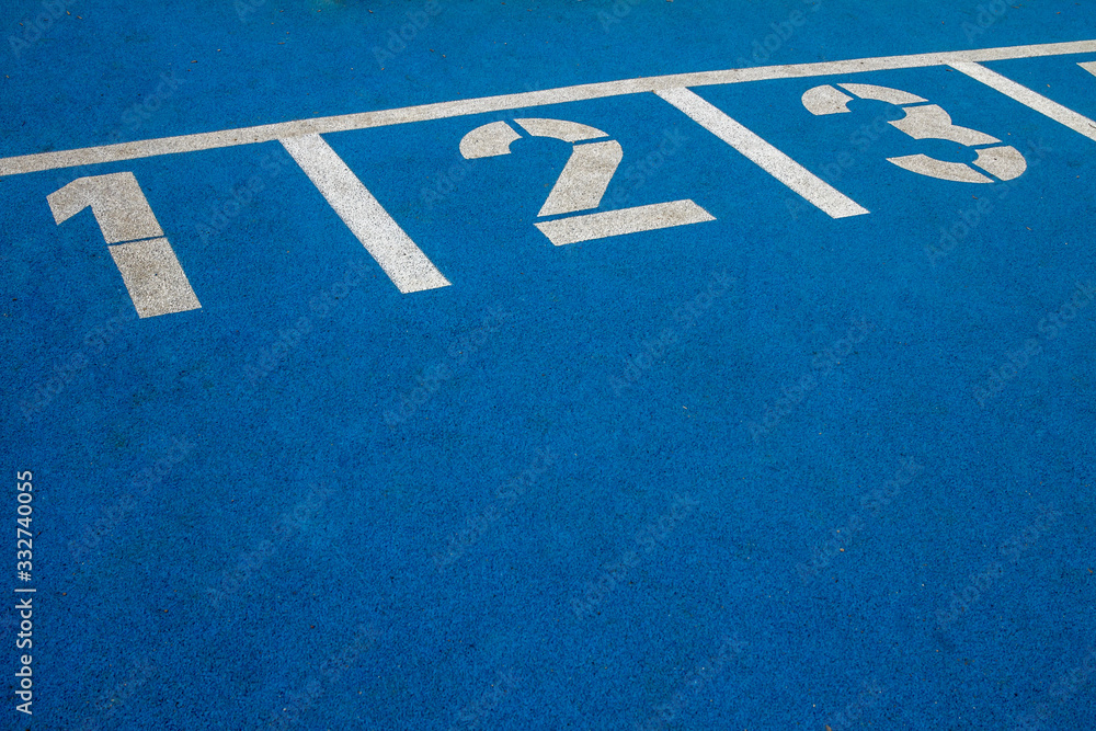 Athlete Track or Running Track with three numbers (1st, 2nd and 3rd ...