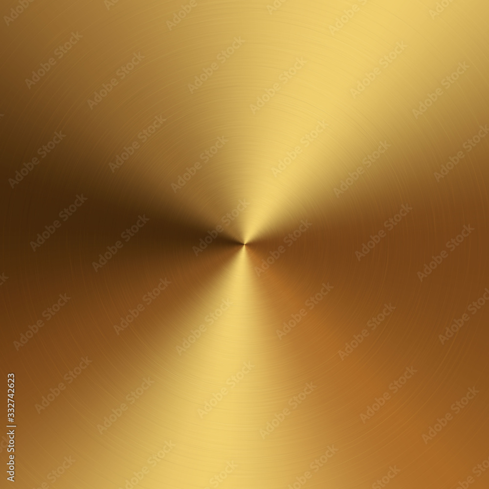 Gold metallic radial gradient with scratches. Gold foil surface texture ...