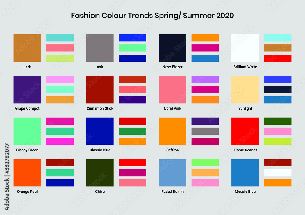 Fashion colour trends spring summer 2020. An example of a trendy color ...