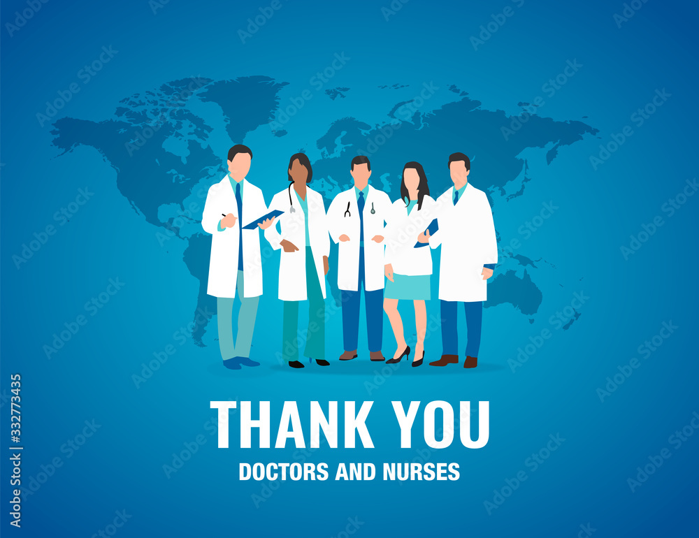 Thank you to all doctors and nurses in the world vector Stock Vector ...