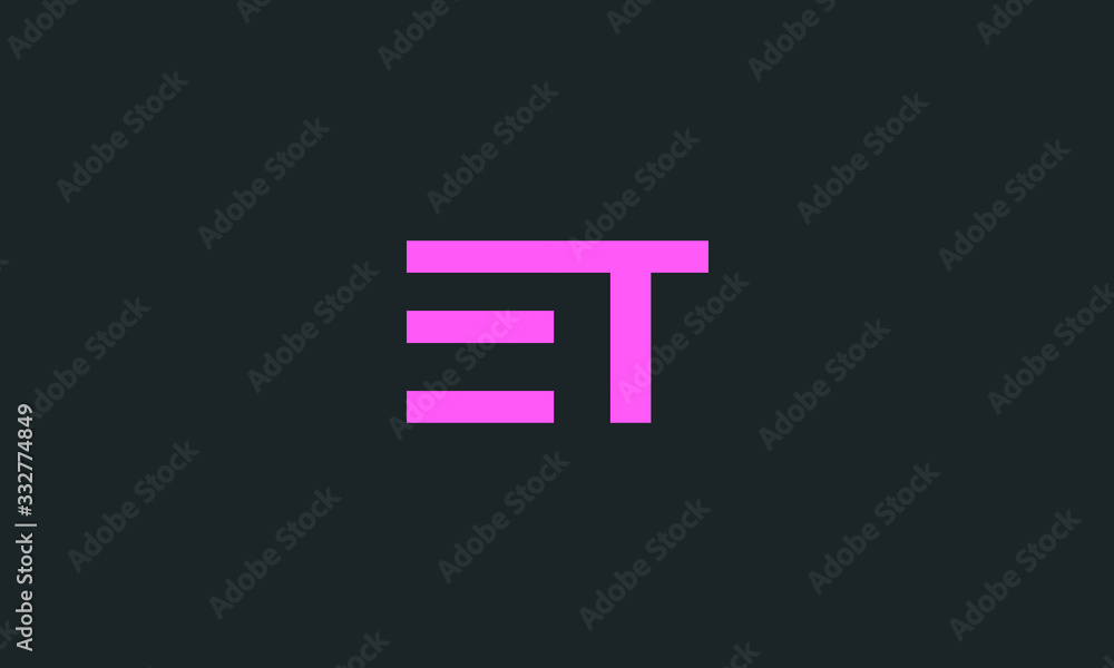 ET TE E T Letter Logo Alphabet Design Template Vector Stock Vector ...