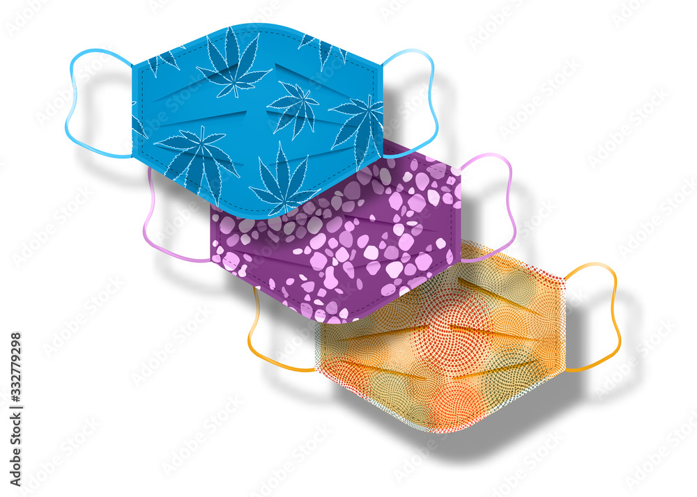 Colorful pattern of Safety breathing masks. Industrial safety mask ...