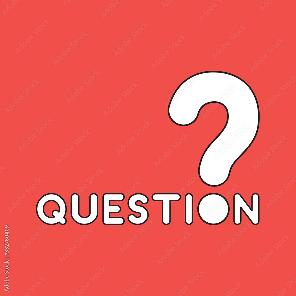 Vector icon concept of question word text with question mark. Stock ...