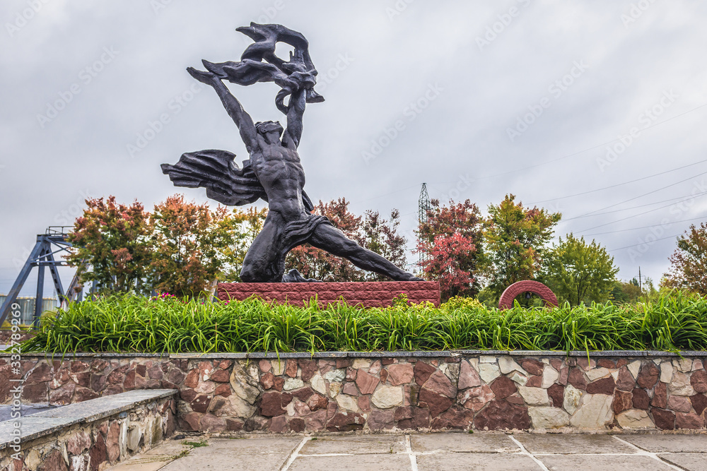 Statue of Prometheus in front of Chernobyl Nuclear Power Plant, Ukraine ...