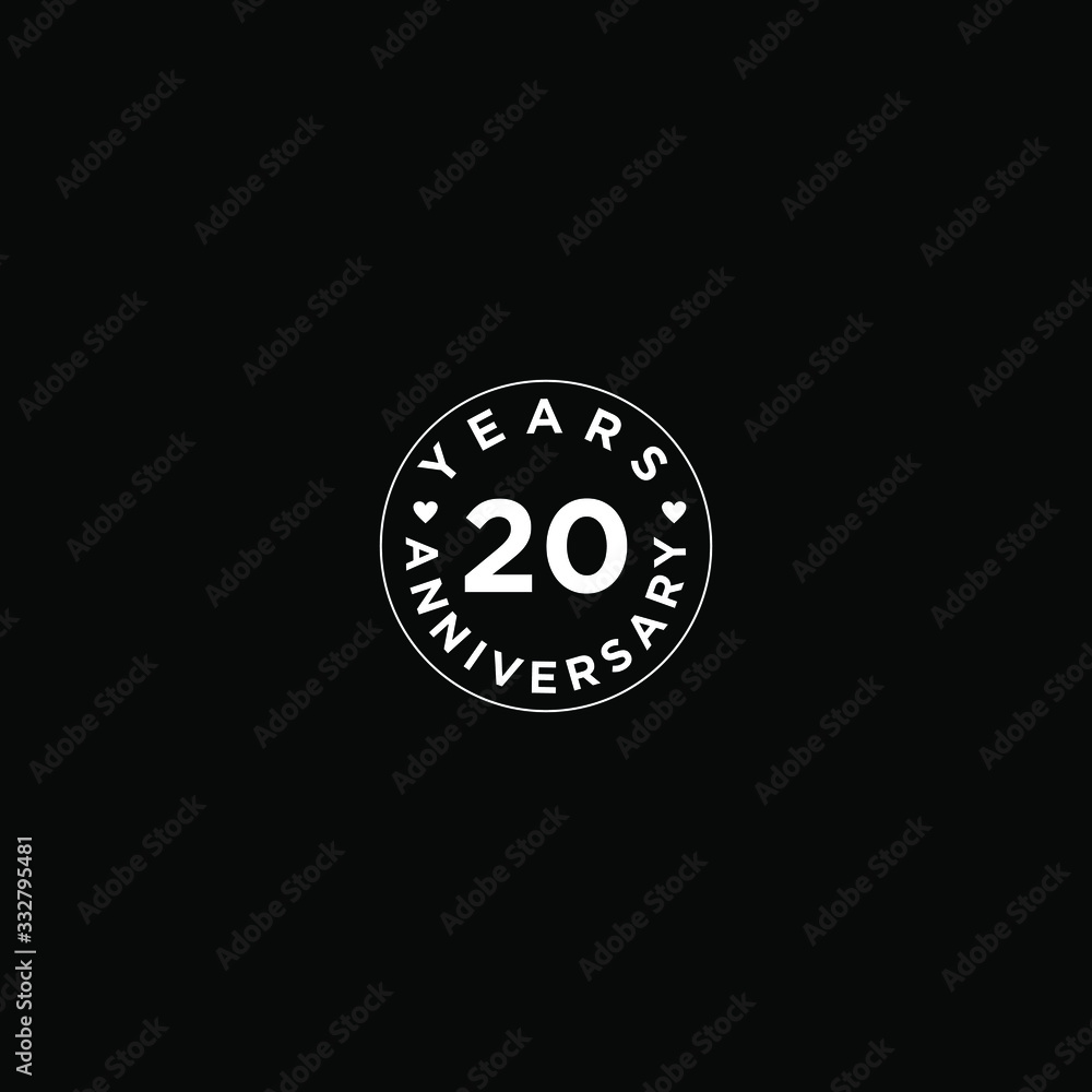 20 Years Anniversary Design Template Anniversary Vector And