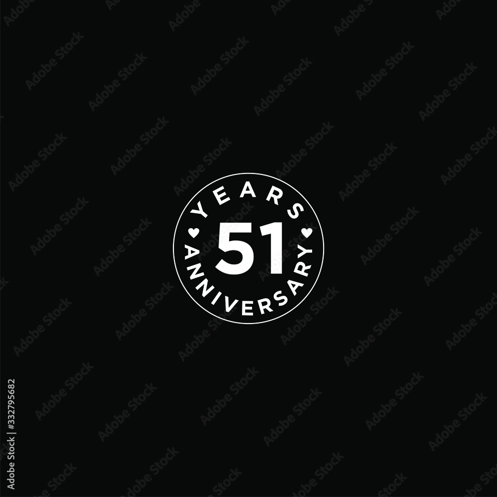 51 years anniversary design template. Anniversary vector and ...