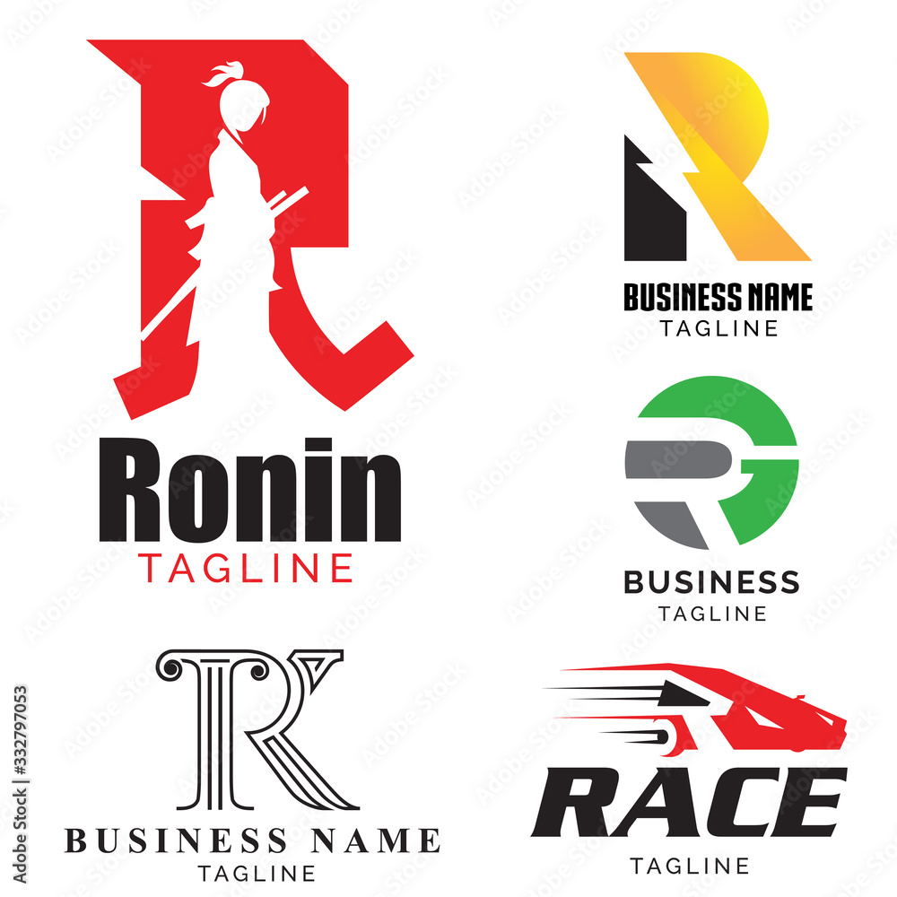 R letter based theme logo set vector volume 1 Stock Vector | Adobe Stock