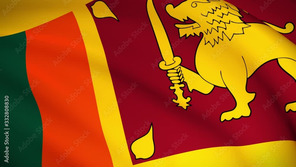 Sri Lankan flag 4K seamless loop animation. Sri lanka is also known as ...