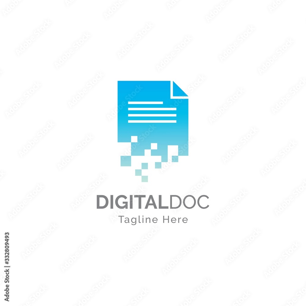 Digital document logo illustration design vector template Stock Vector ...