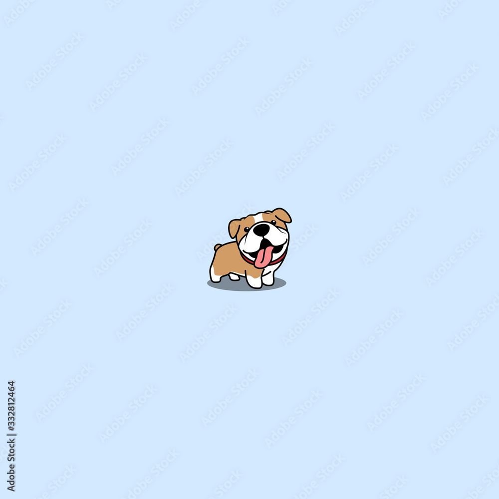 Cute bulldog smiling cartoon, vector illustration Stock Vector | Adobe ...