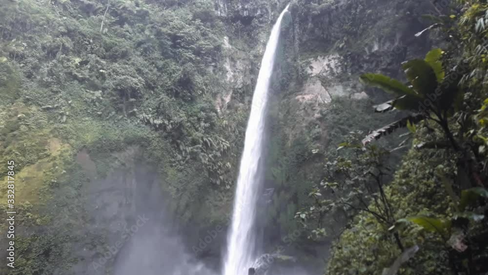 Epic waterfall Nature background full hd. High Humidity In Jungle ...