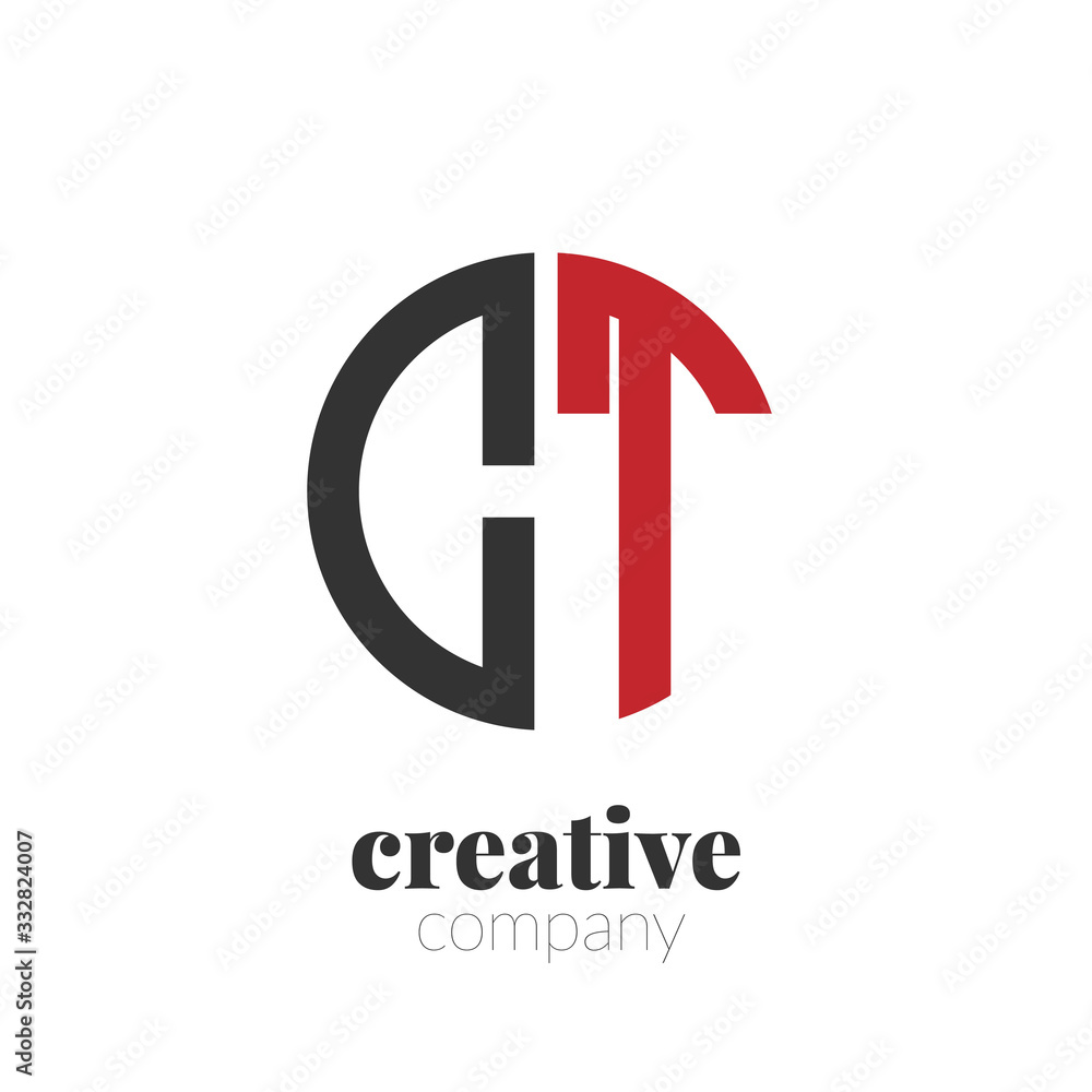 Vetor de Initial Letter ct Creative Elegant Circle Logo. Circle Logo ...
