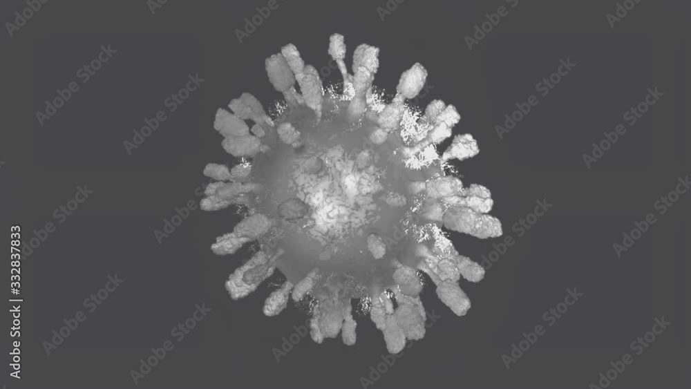 Realistic 3D footage of the isolated respiratory syndrome coronavirus 2 ...