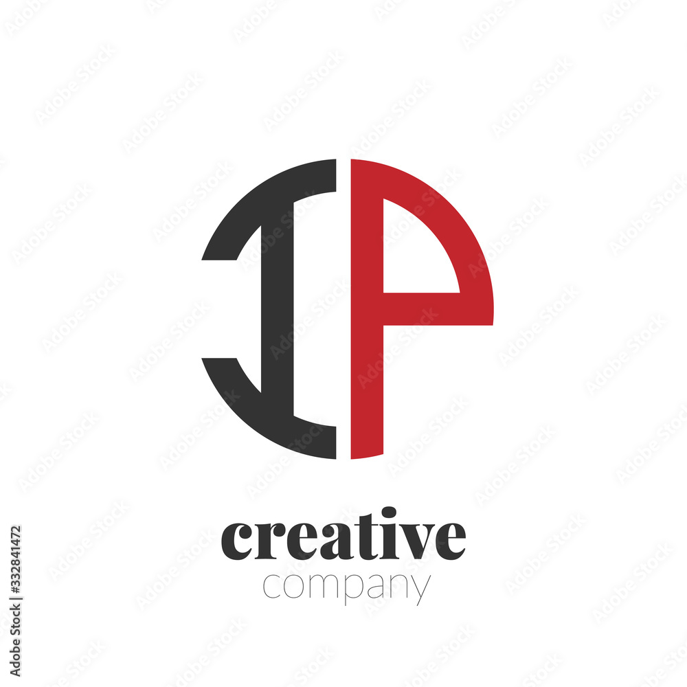 Initial Letter ip Creative Elegant Circle Logo. Circle Logo Template ...
