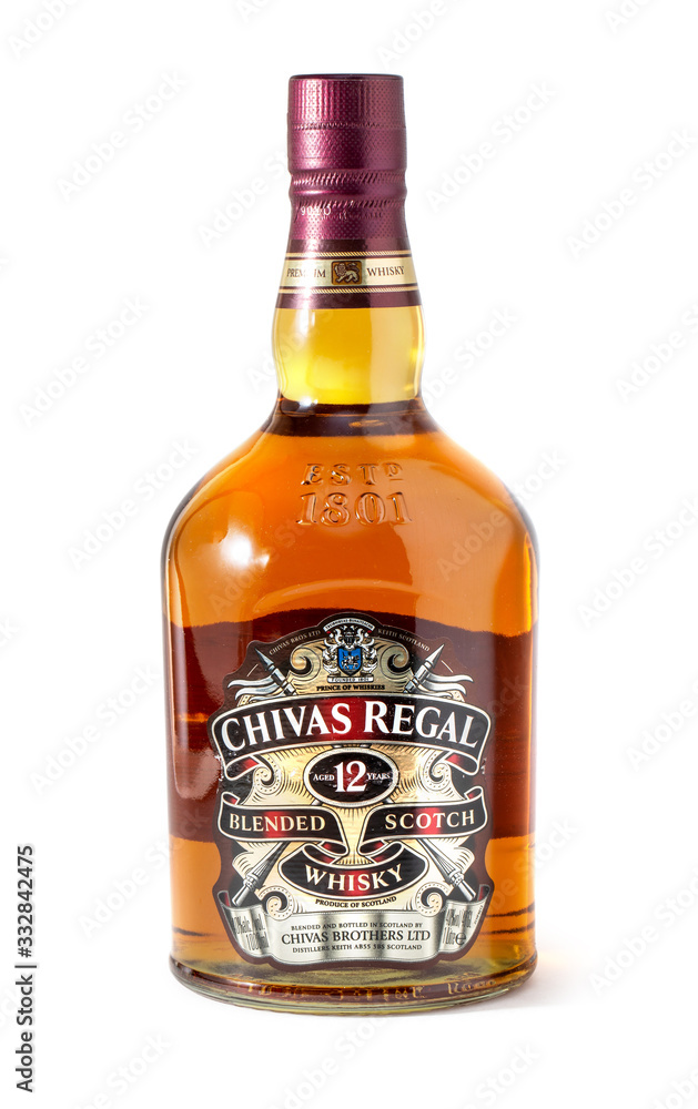 Bottle of Blended scotch whisky Chivas Regal. Stock Photo | Adobe Stock