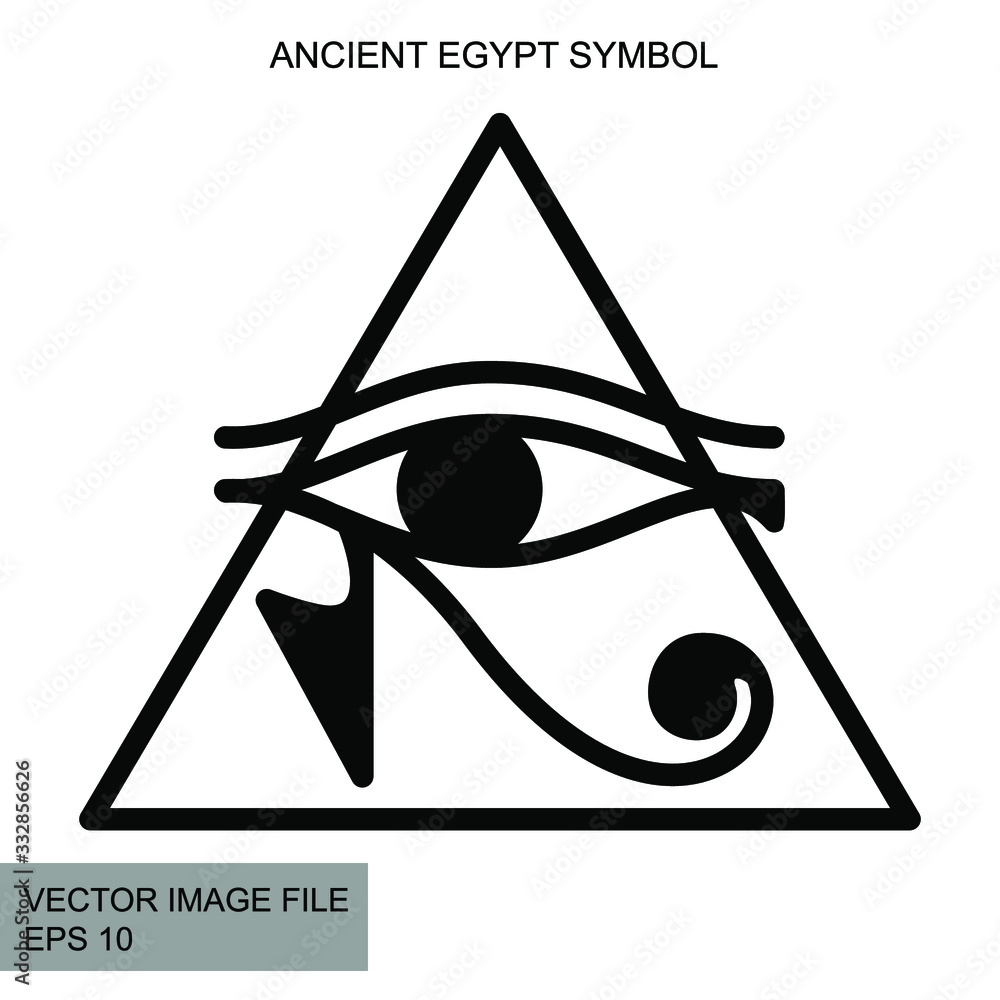 Ancient mystic egyptian symbol. Vector isolated editable black icon on ...
