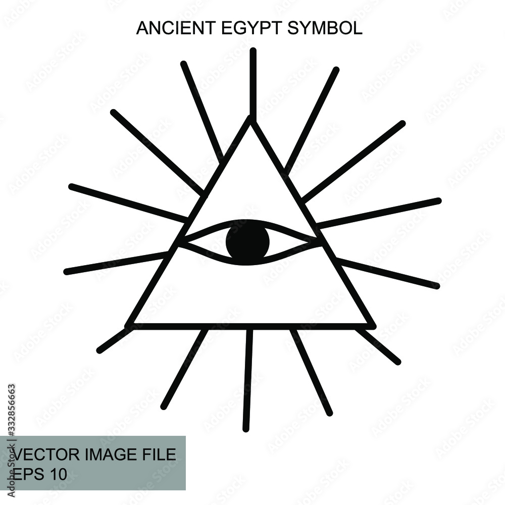 Ancient mystic egyptian symbol. Vector isolated editable black icon on ...