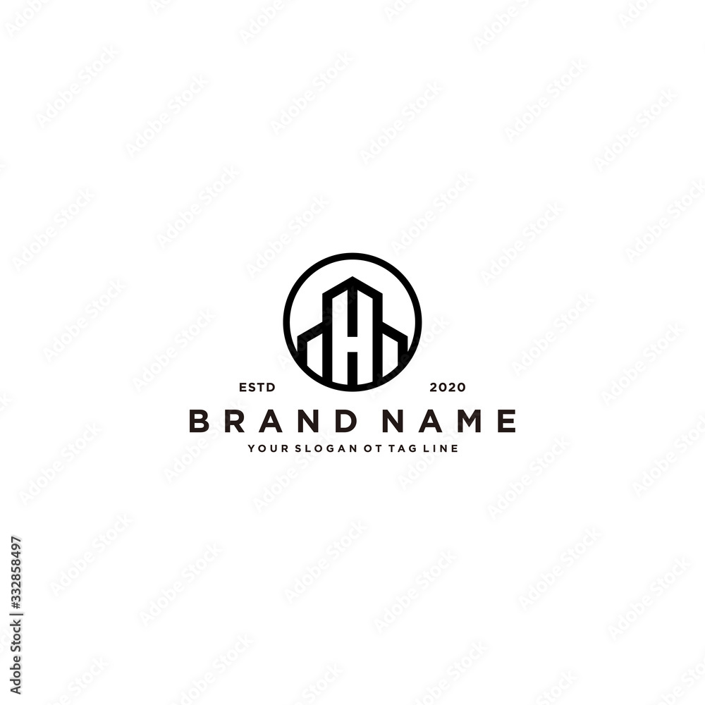 letter H and building logo design vector Stock Vector | Adobe Stock